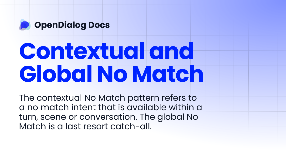 Contextual and Global No Match | OpenDialog Docs