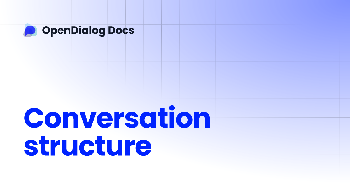 Conversation structure | OpenDialog Docs