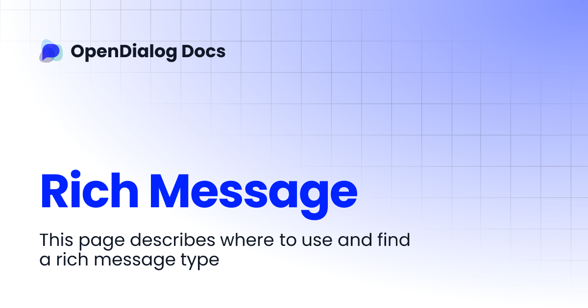 Rich Message | OpenDialog Docs