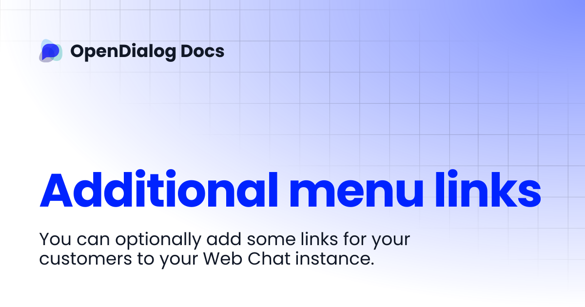 Additional menu links | OpenDialog Docs