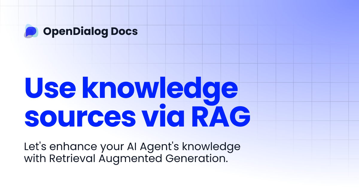 Use knowledge sources via RAG | OpenDialog Docs